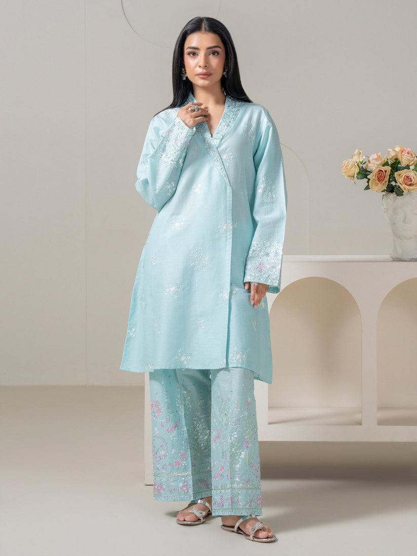2 Piece Dobby Suit-Embroidered (Pret) – Limelightpk