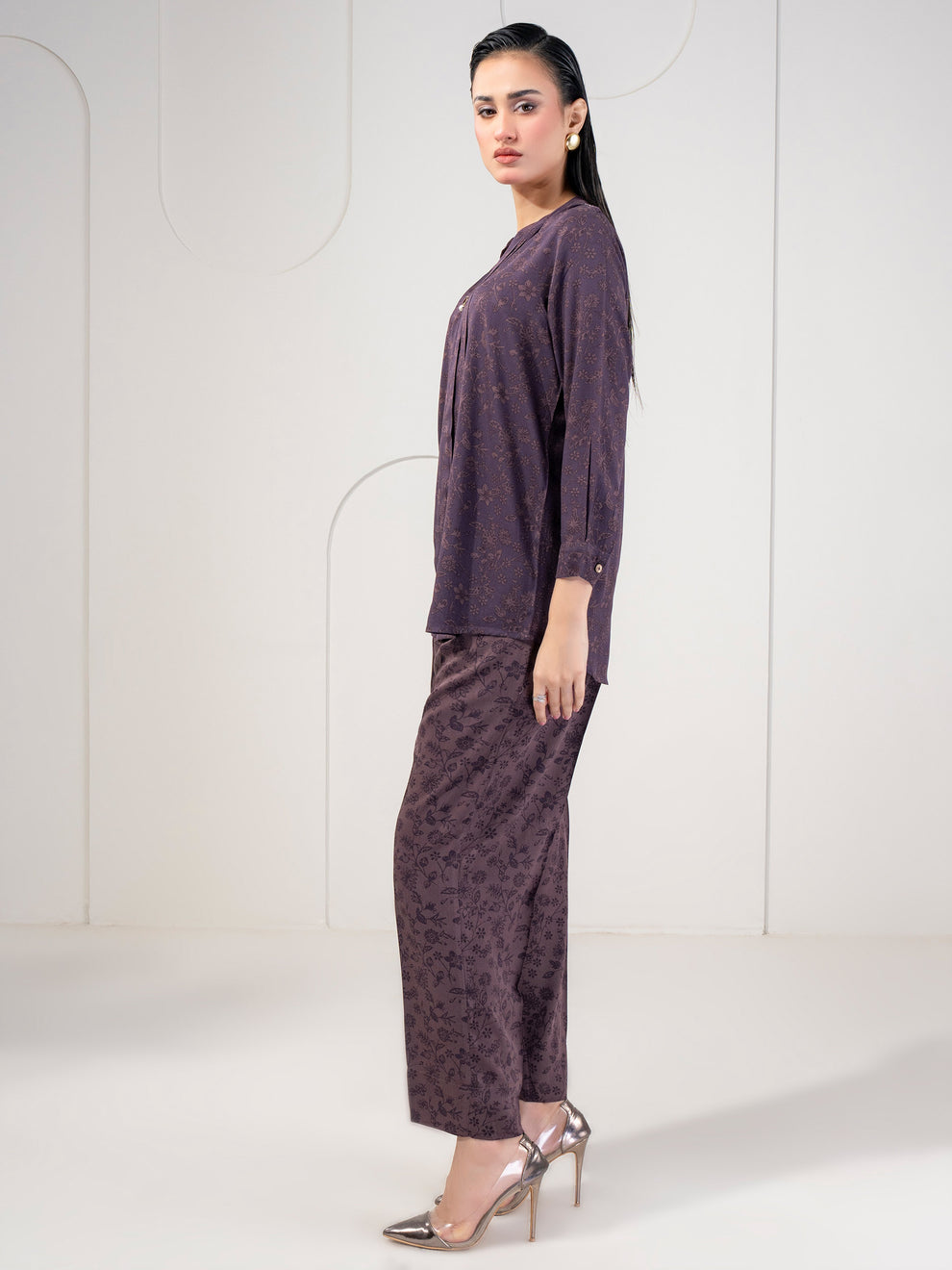 Stone Co-Ord Set-Printed (Pret) – Limelightpk