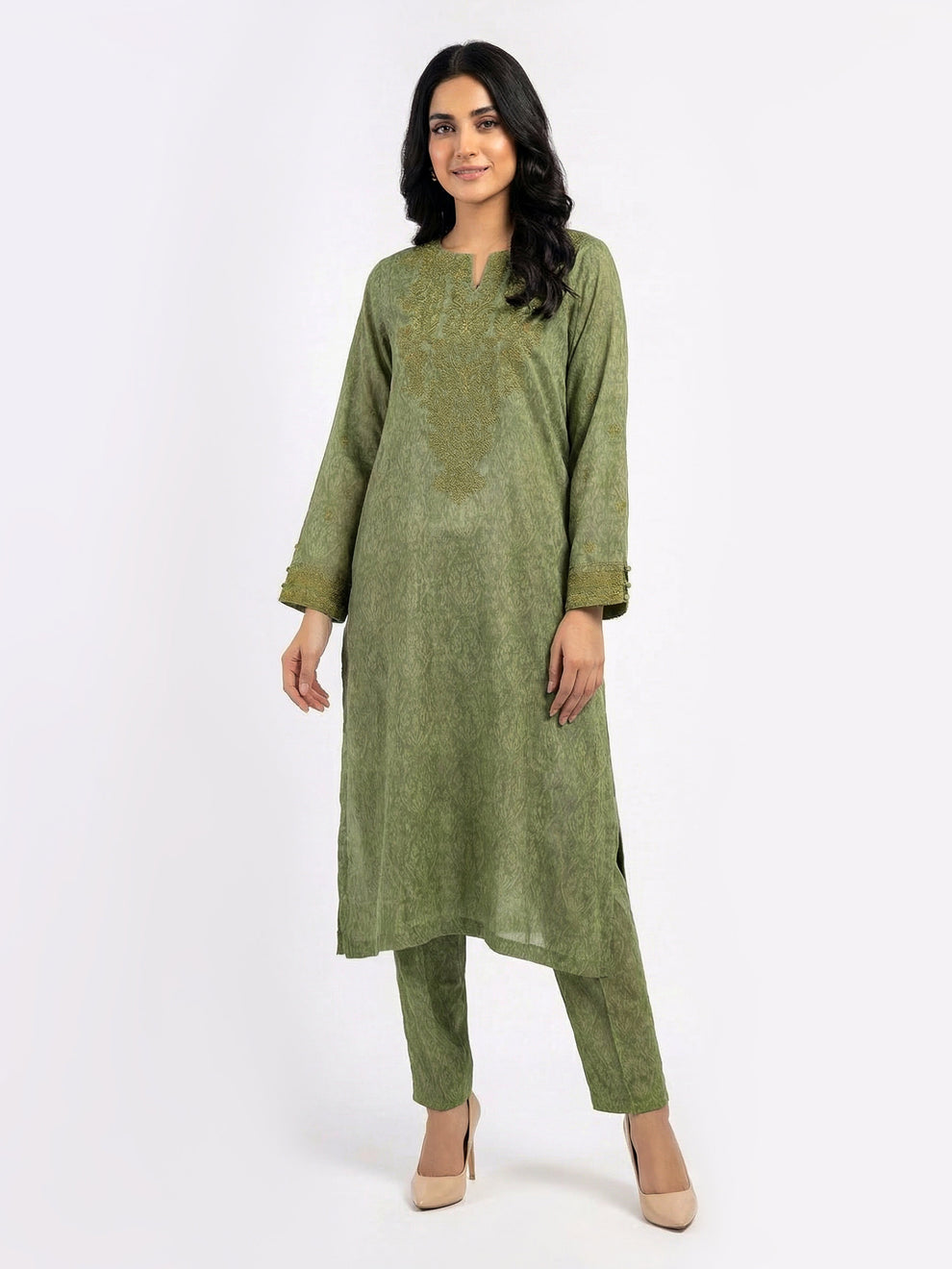 2 Piece Viscose Suit- Embroidered (Pret) – Limelightpk