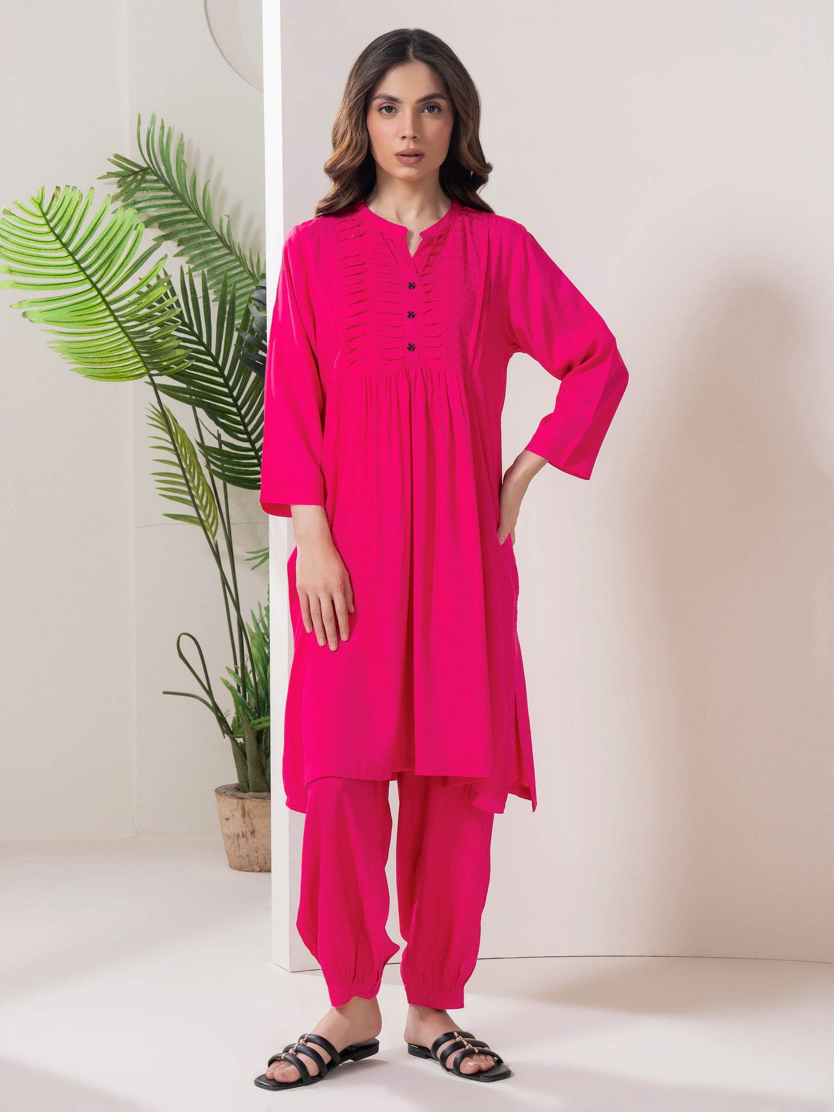 2 Piece Viscose Suit-Dyed (Pret) – Limelightpk
