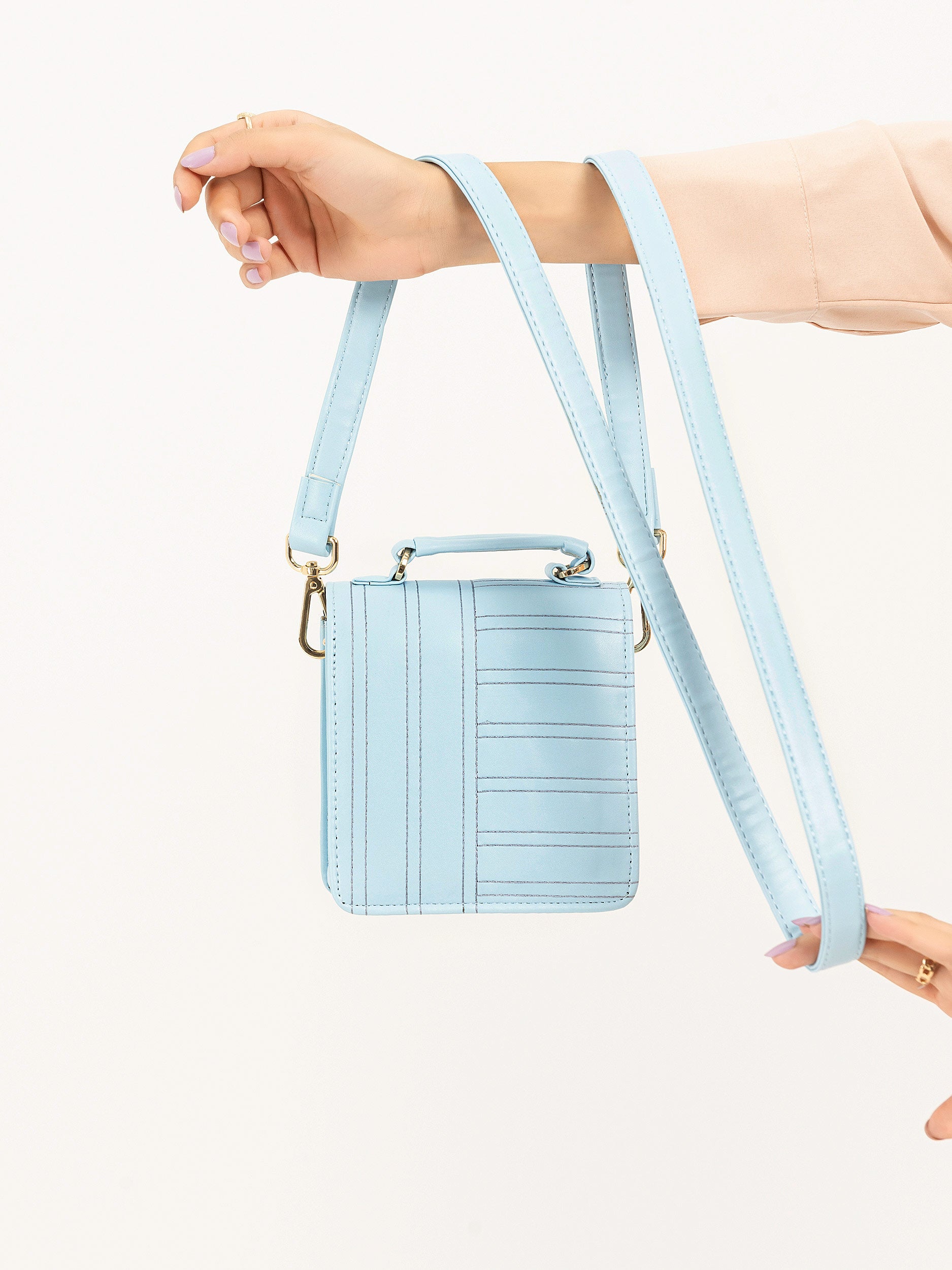 Stitch Patterned Mini Handbag – Limelightpk