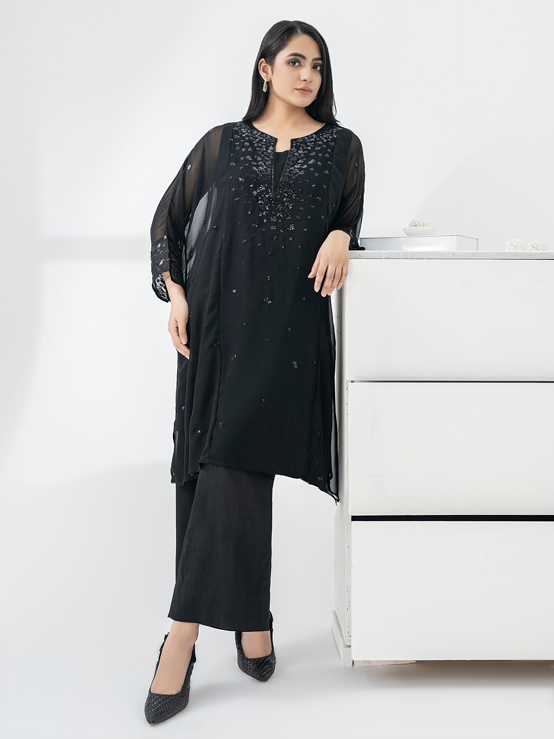 Chiffon Shirt-Embellished (Pret) – Limelightpk