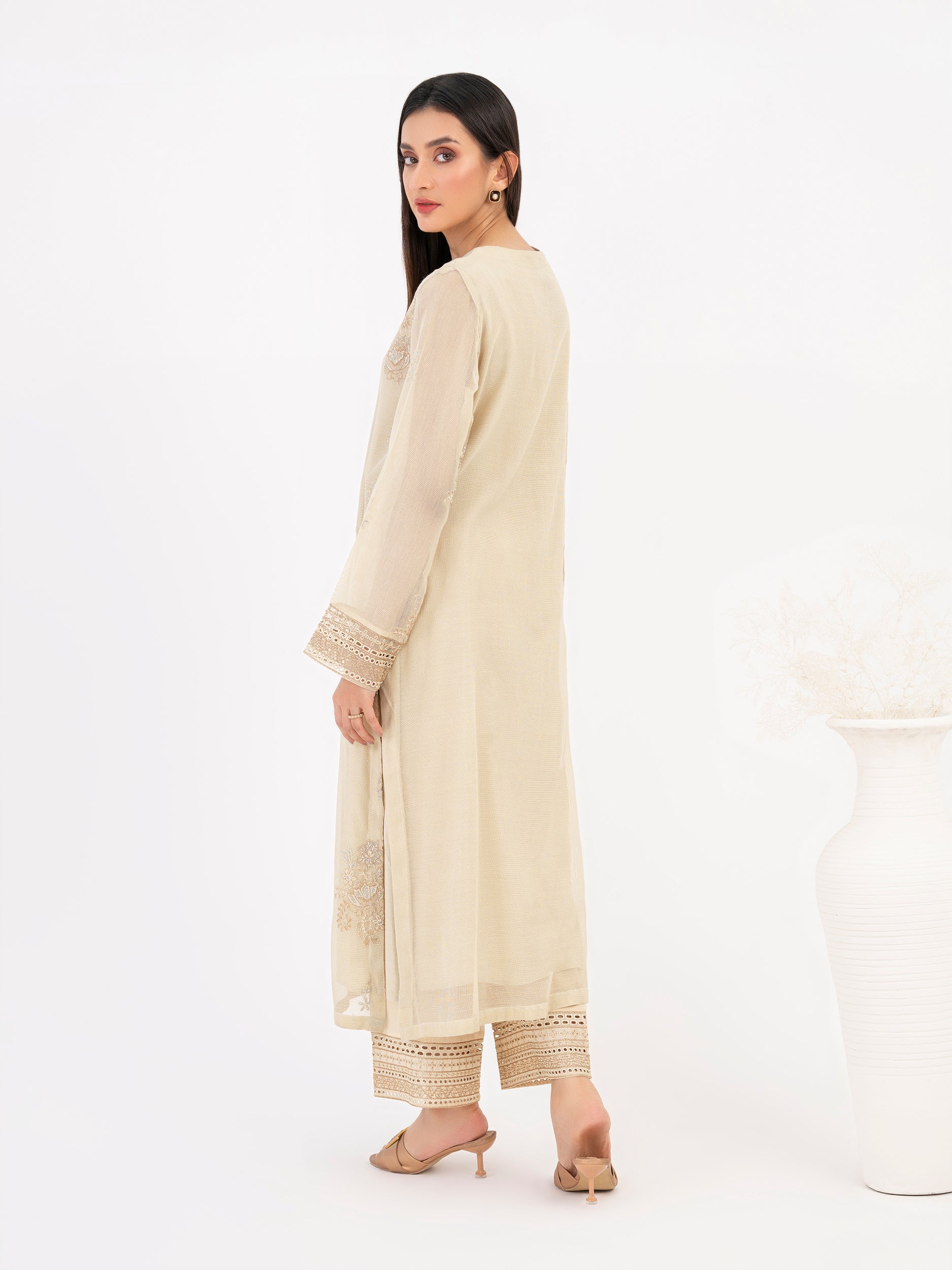 2 Piece Cotton Net Suit-Embroidered (Pret) – Limelightpk