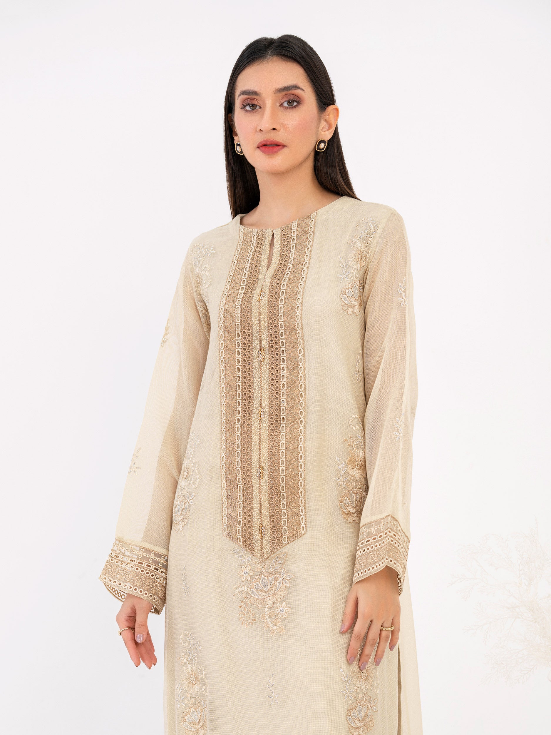 2 Piece Cotton Net Suit-Embroidered (Pret) – Limelightpk