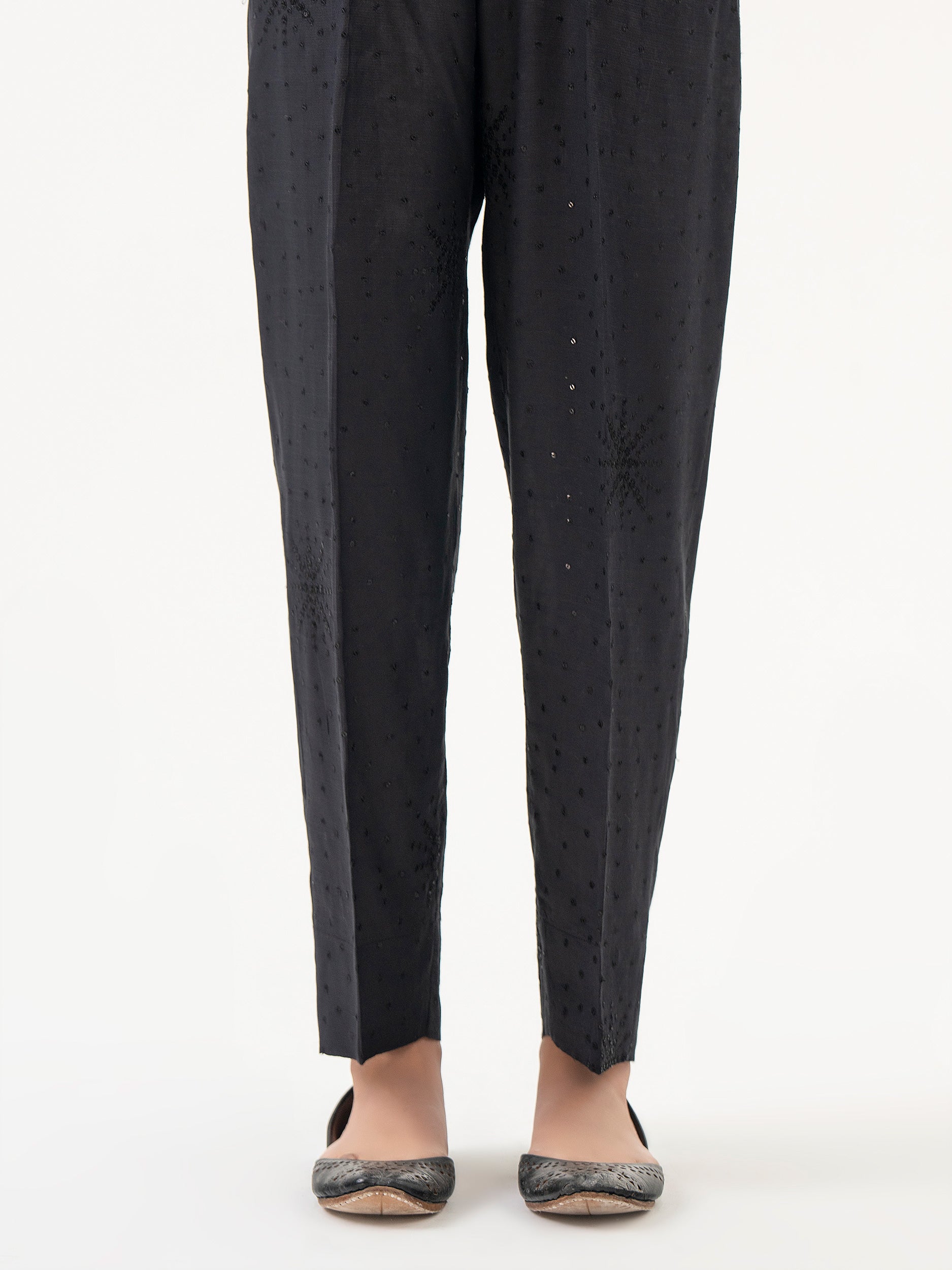Embroidered Raw Silk Trouser (Pret) – Limelightpk