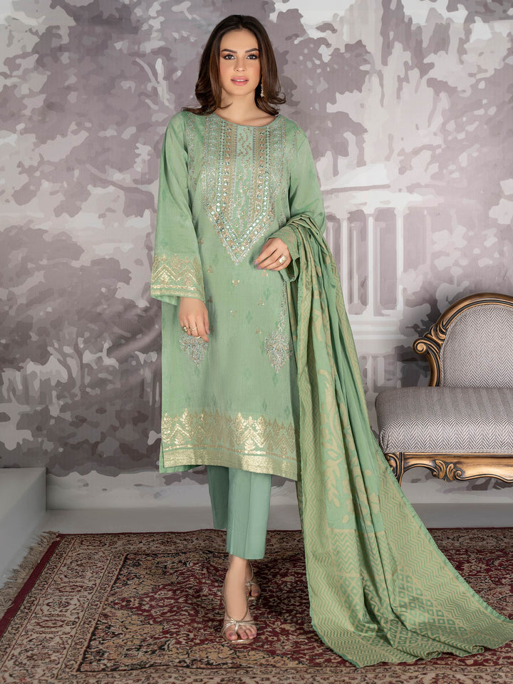 Unstitched Embroidered 3 Piece Suit – Limelightpk