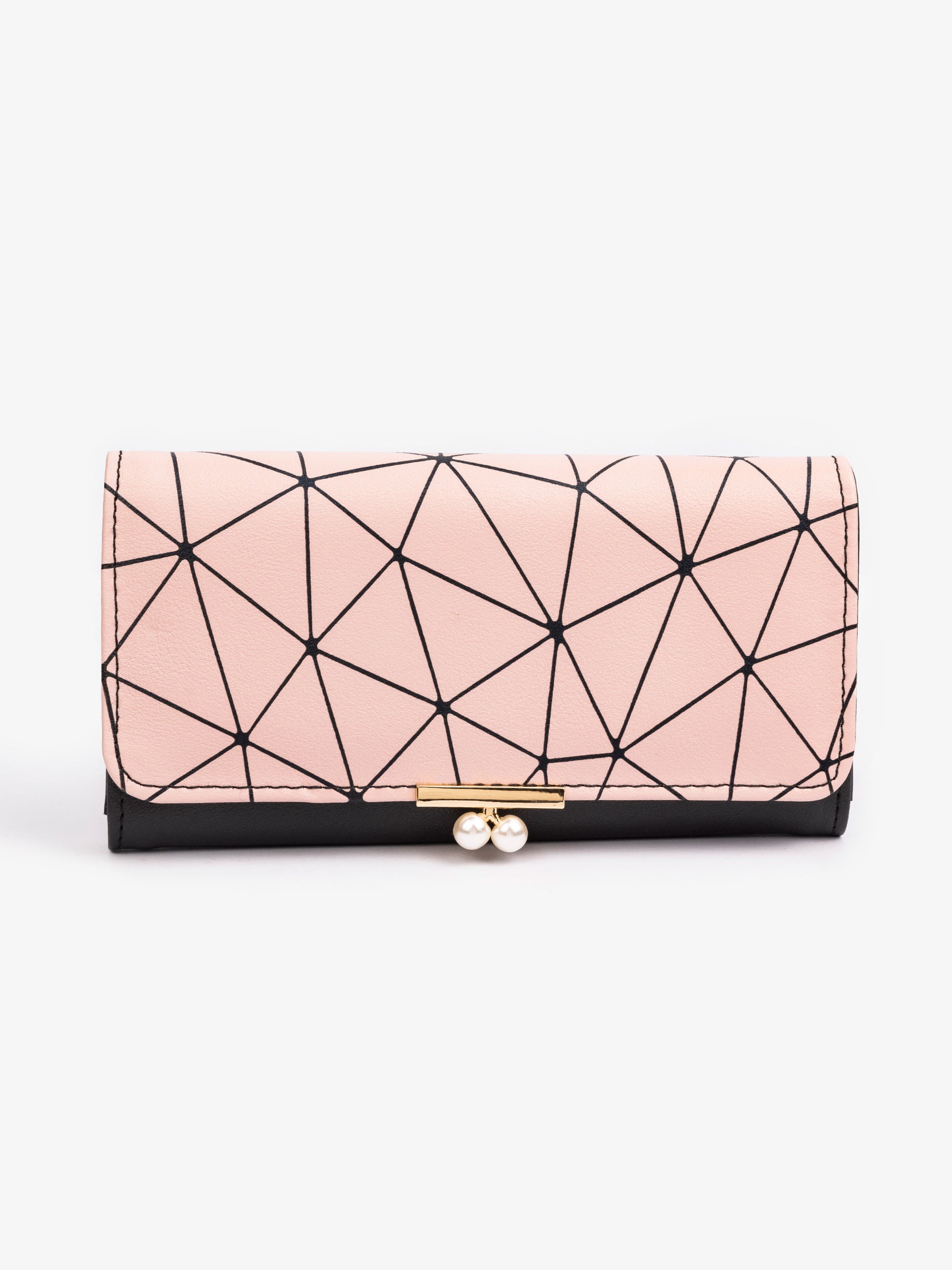 Printed Wallet With Pearls – Limelightpk