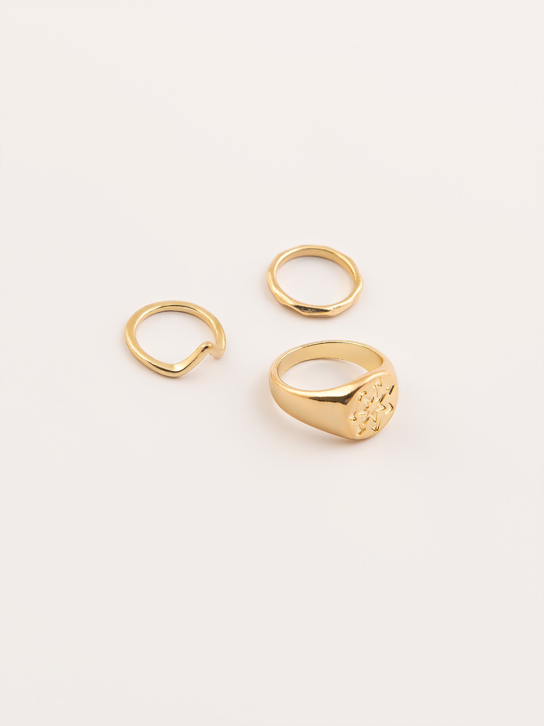 Gold Texture Ring Set – Limelightpk