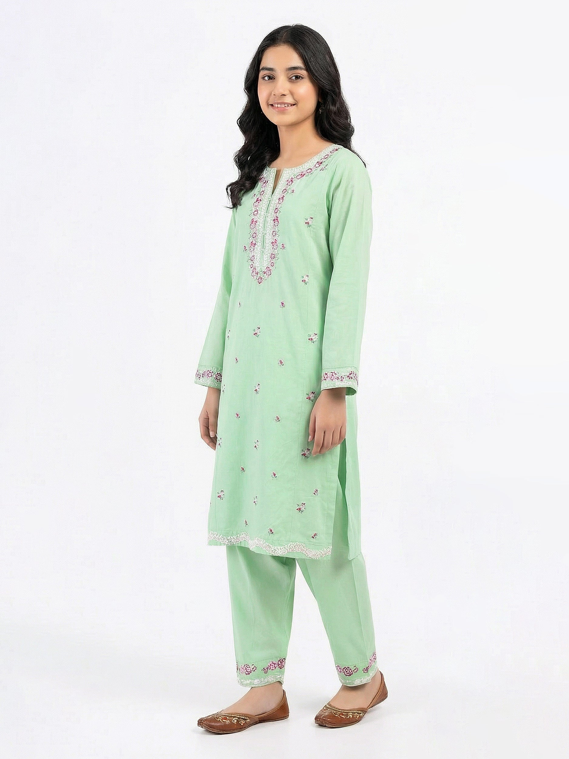 2 Piece Cambric Suit- Embroidered (Pret) F3663ST-405-299 – Limelightpk