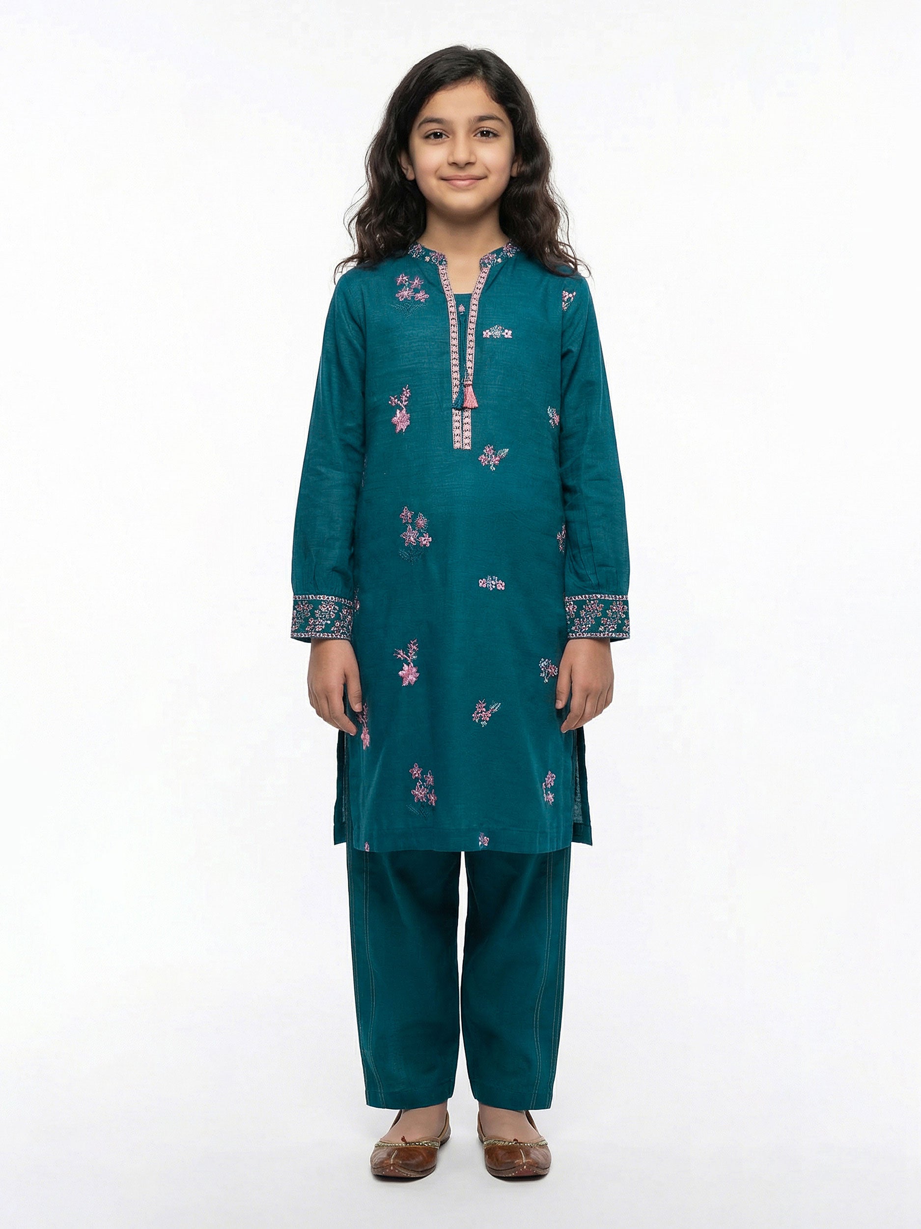 2 Piece Slub Khaddar Suit- Embroidered (Pret) – Limelightpk