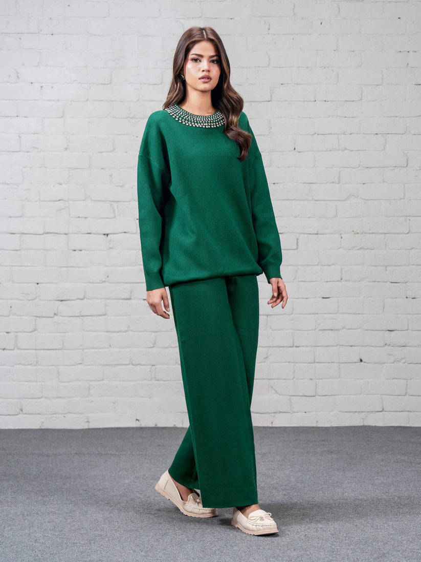Knitted Co-ord Set-Embellished – Limelightpk