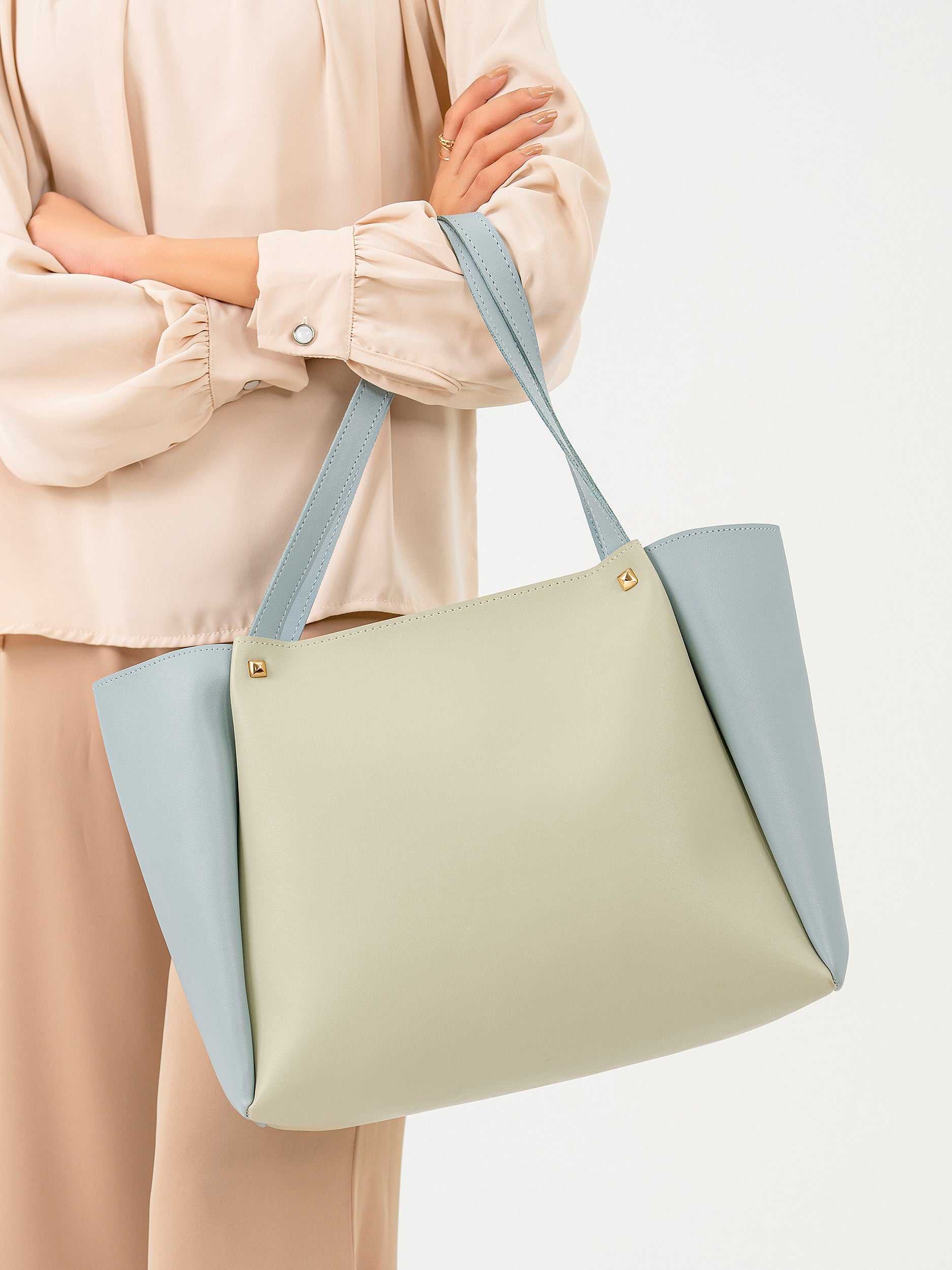 Two Toned Tote Bag – Limelightpk