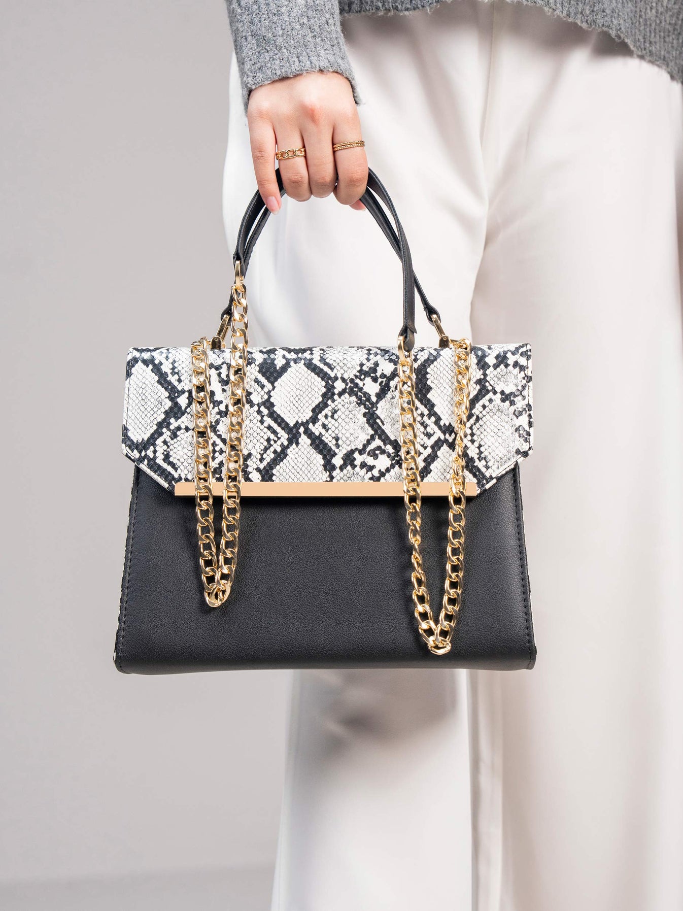 Two-tone Handbag – Limelightpk