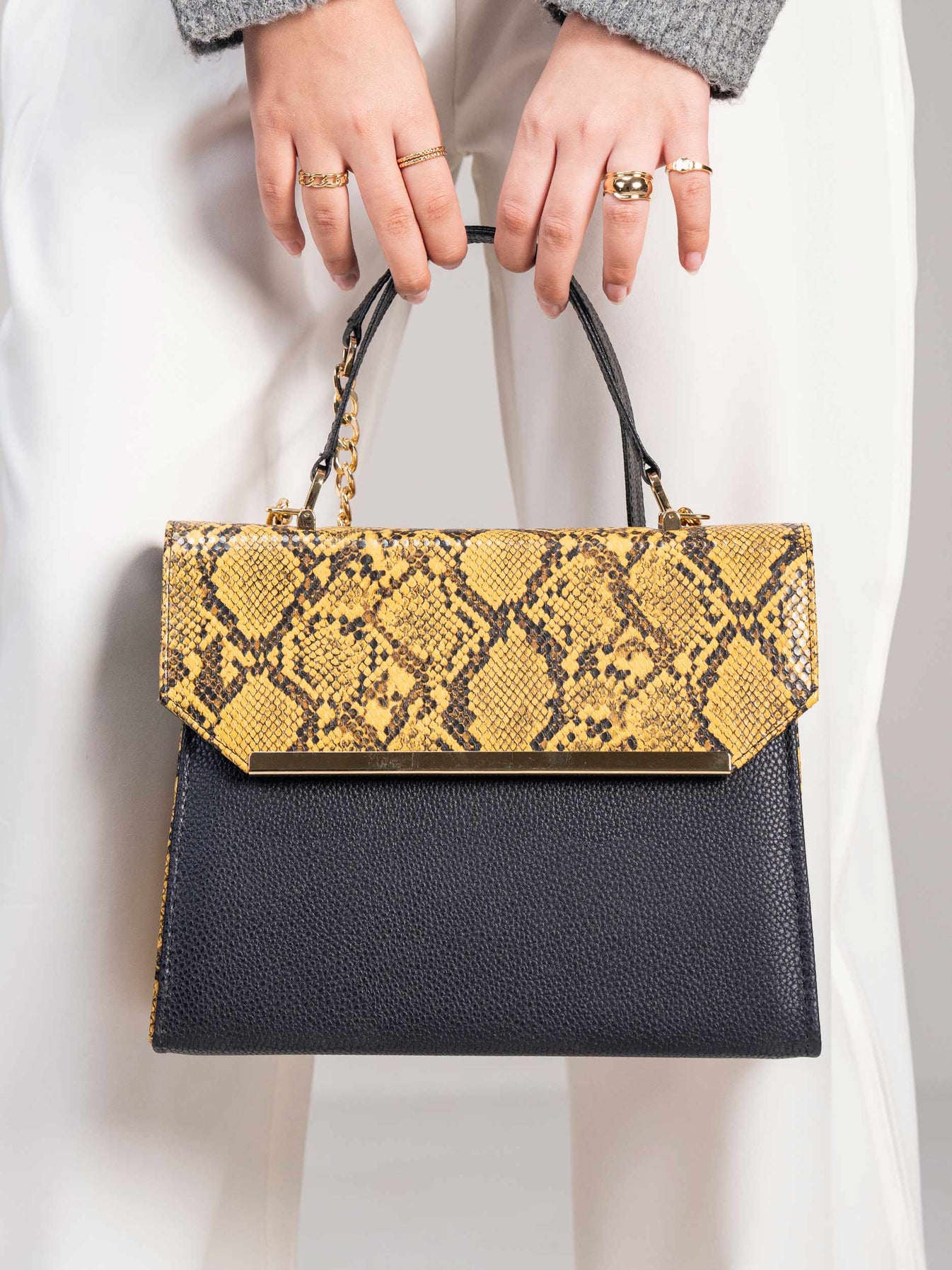 Two-tone Handbag – Limelightpk