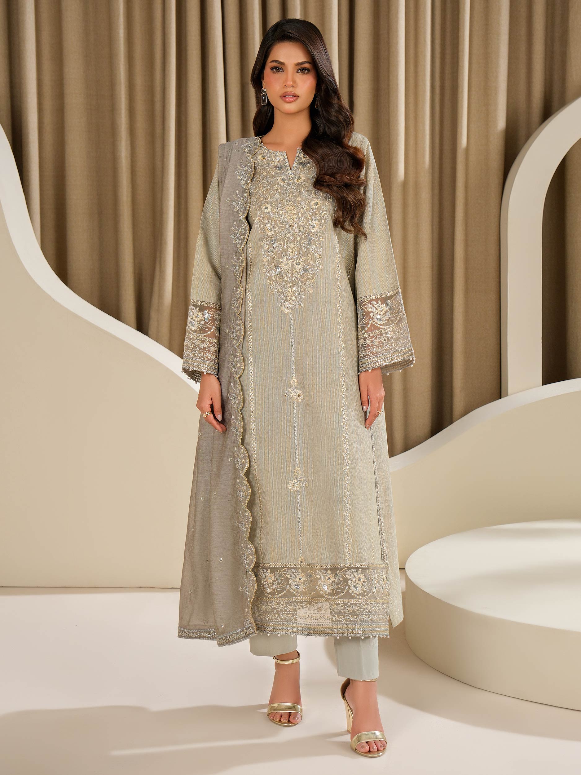 Glam Dresses | Women's Unstitched Embroidered Glam Dresses – Limelightpk