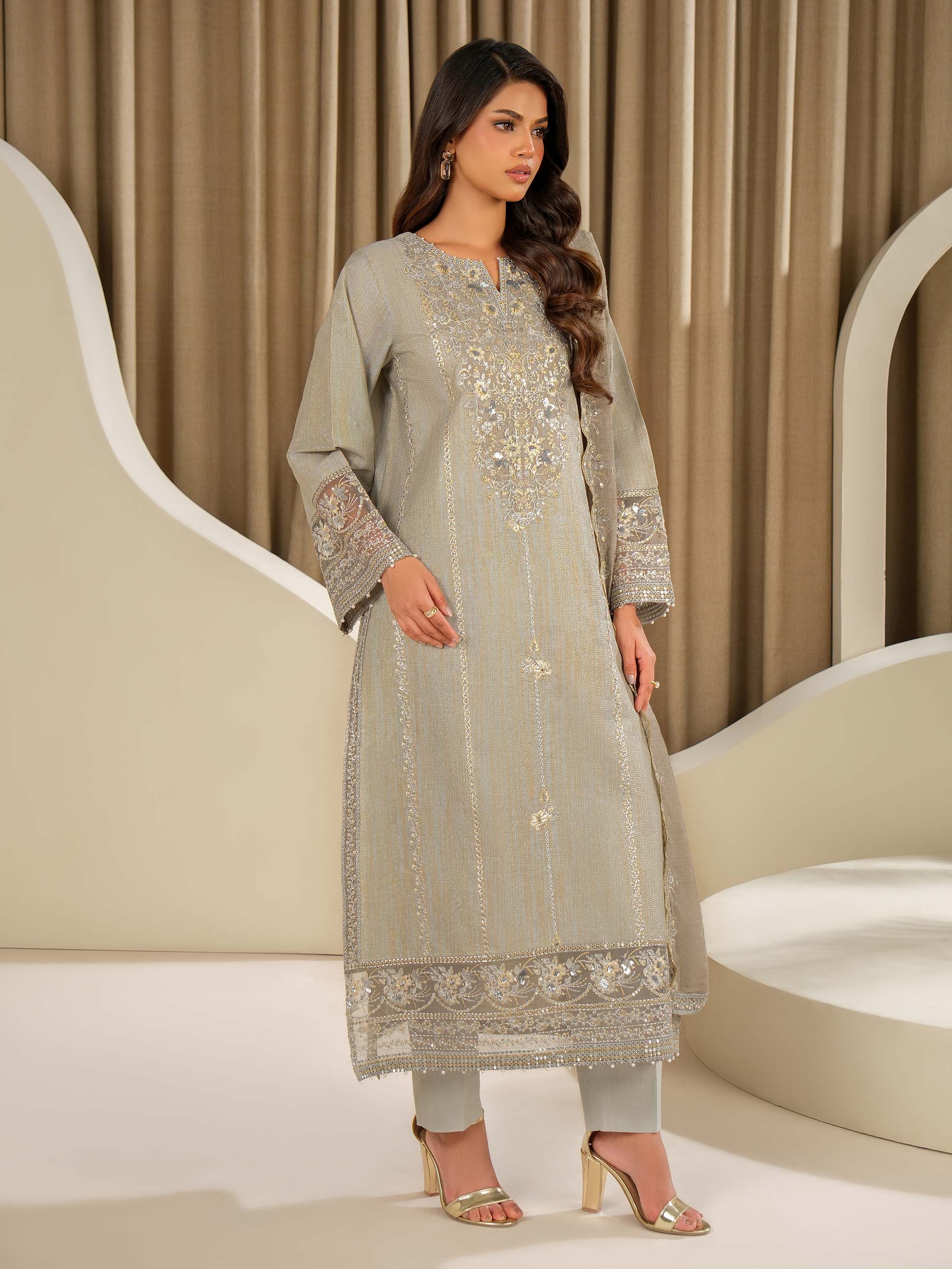 Glam Dresses | Women's Unstitched Embroidered Glam Dresses – Limelightpk