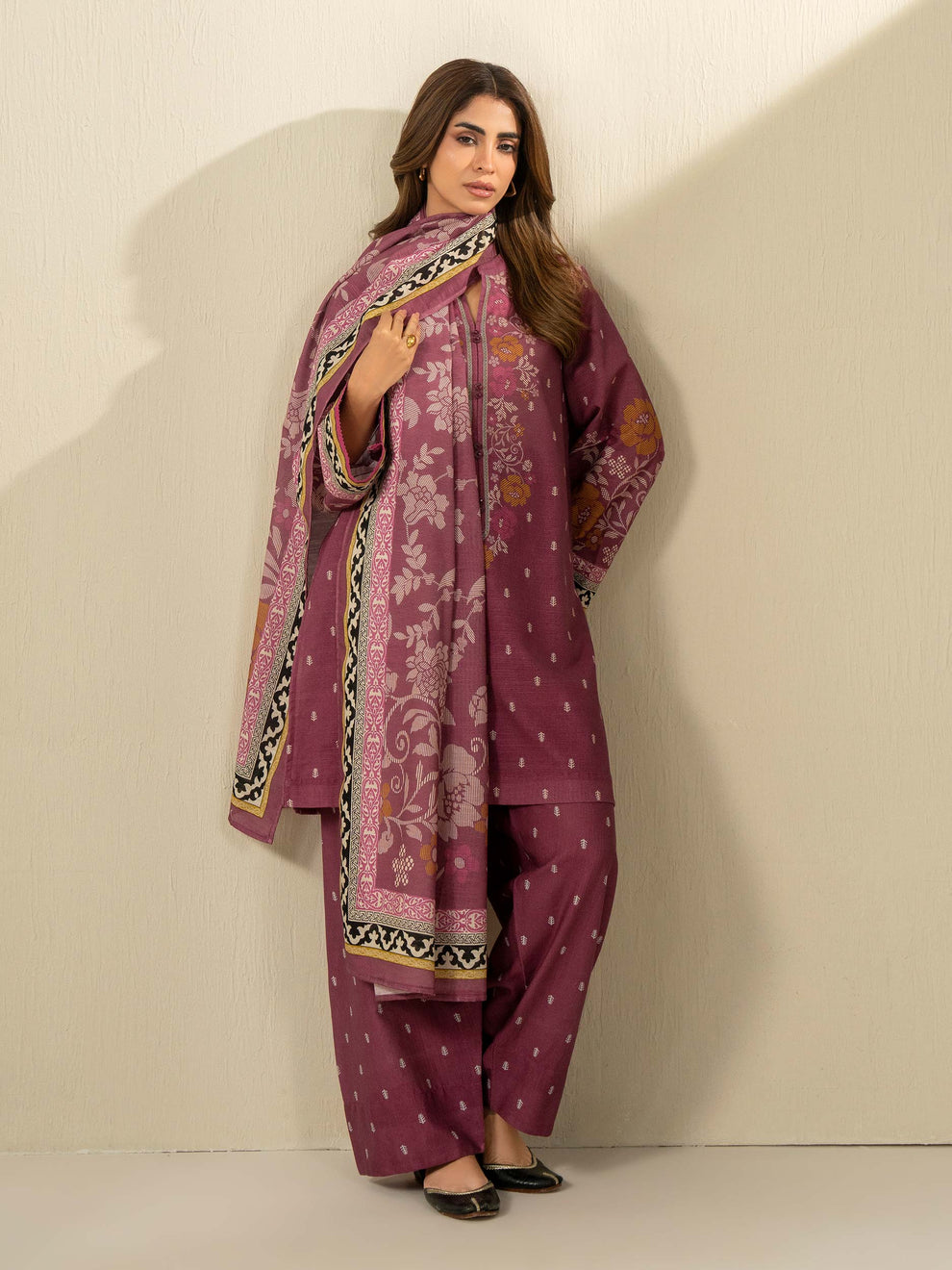 3 Piece Khaddar Suit-Printed (Unstitched) – Limelightpk