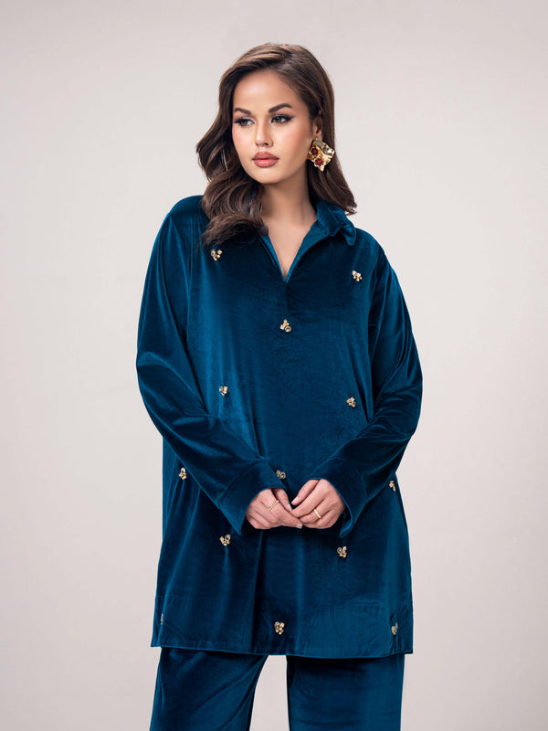 Velour Co-ord Set- Embellished – Limelightpk