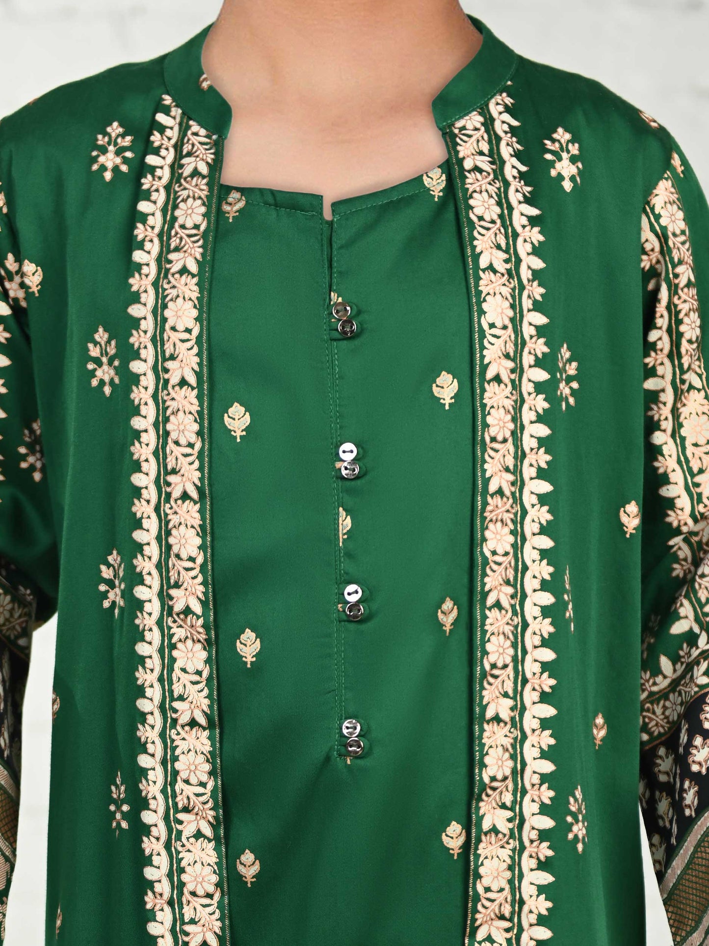 2 Piece Cardigan Satin Suit (Pret) – Limelightpk