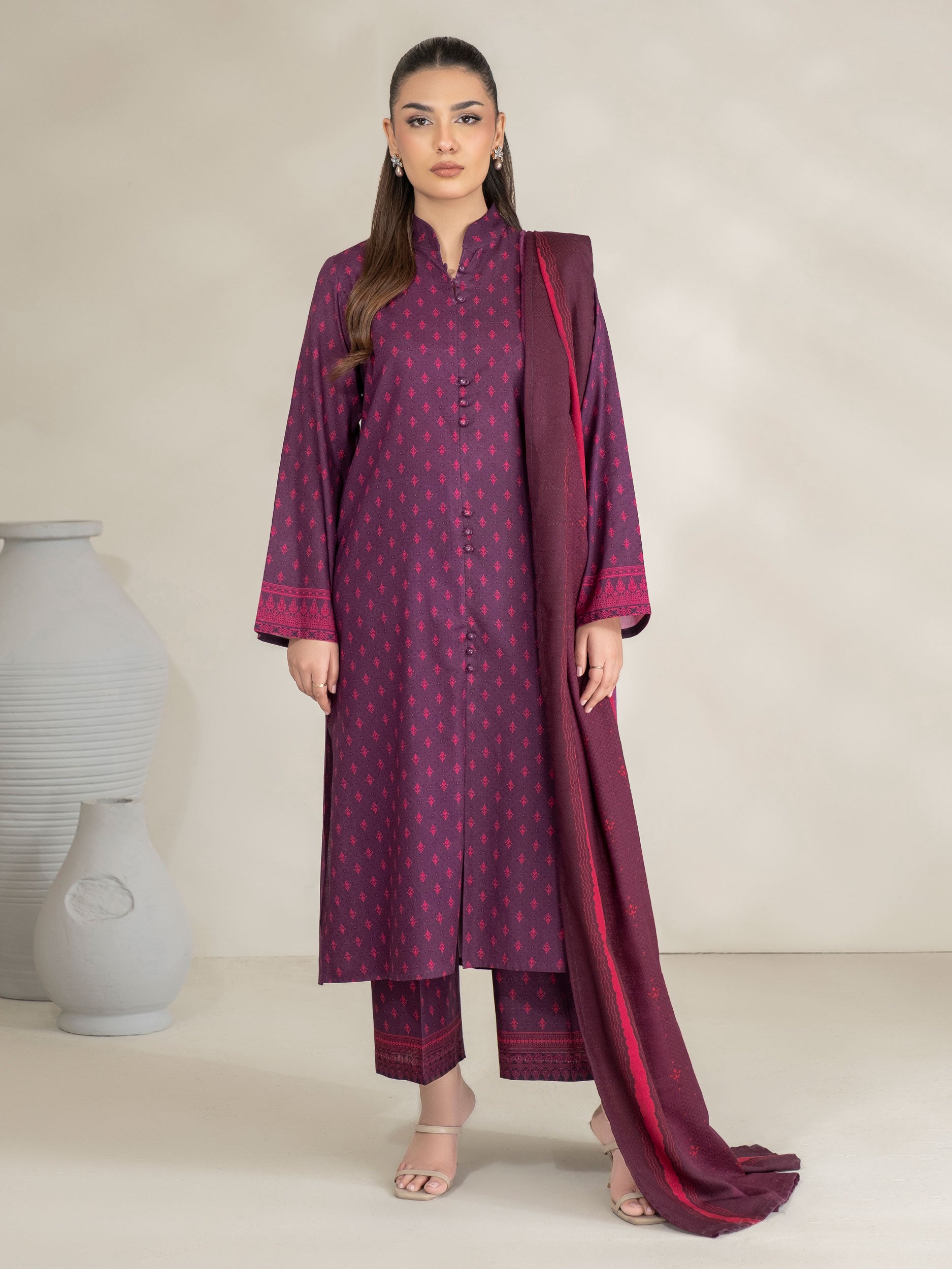3 Piece Khaddar Suit-Printed (Unstitched) – Limelightpk