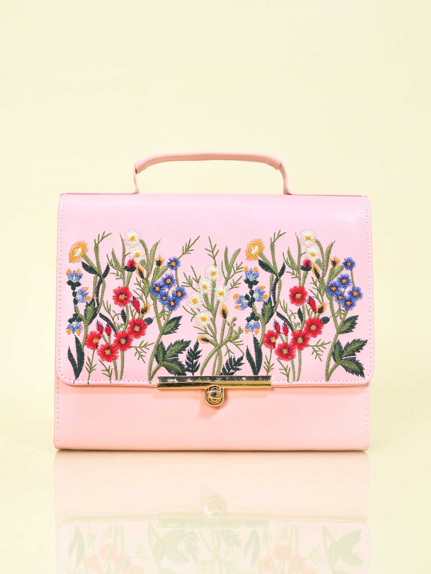 Floral Embroidery Handbag – Limelightpk