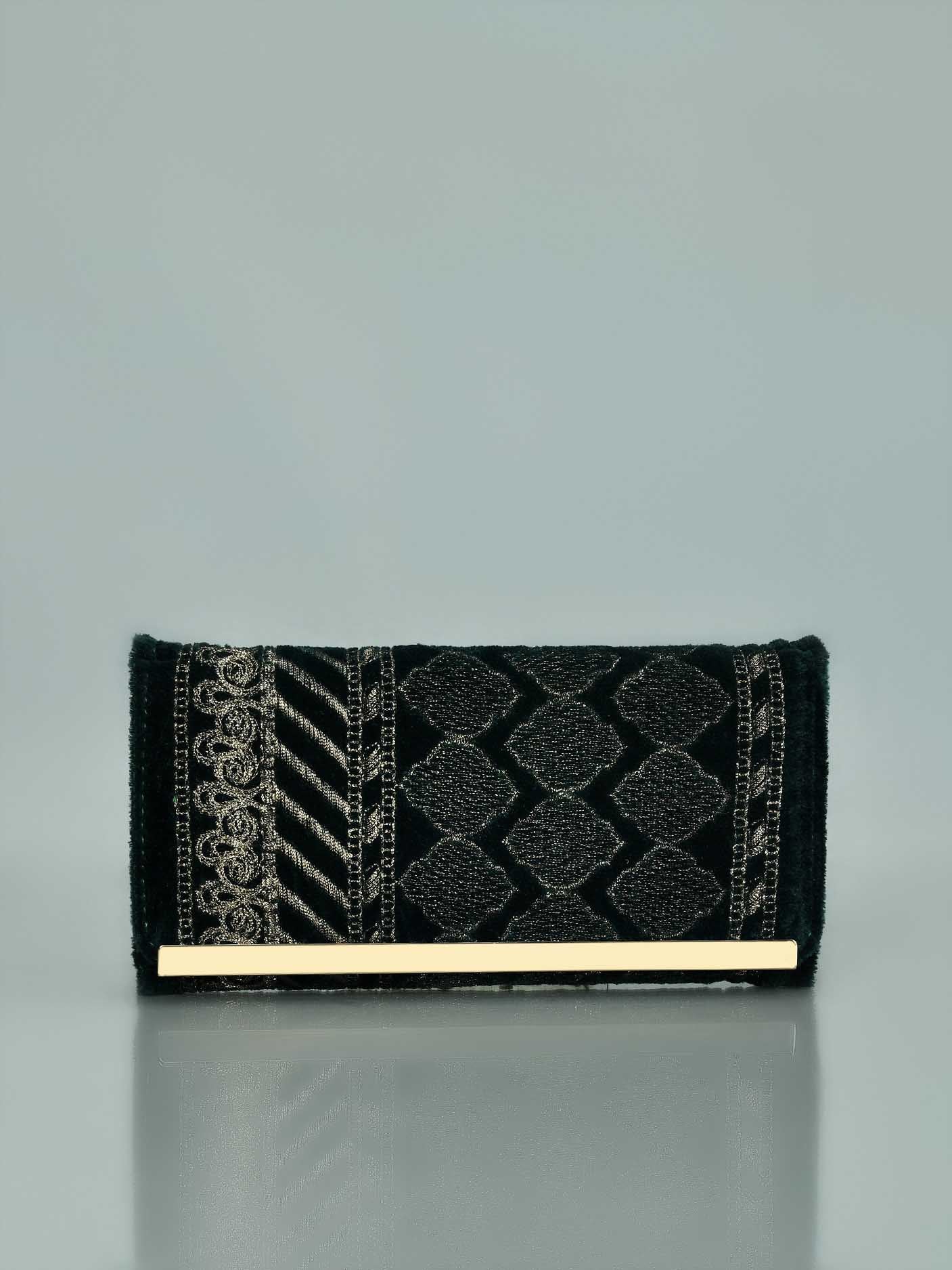 Velvet Embroidered Wallet – Limelightpk