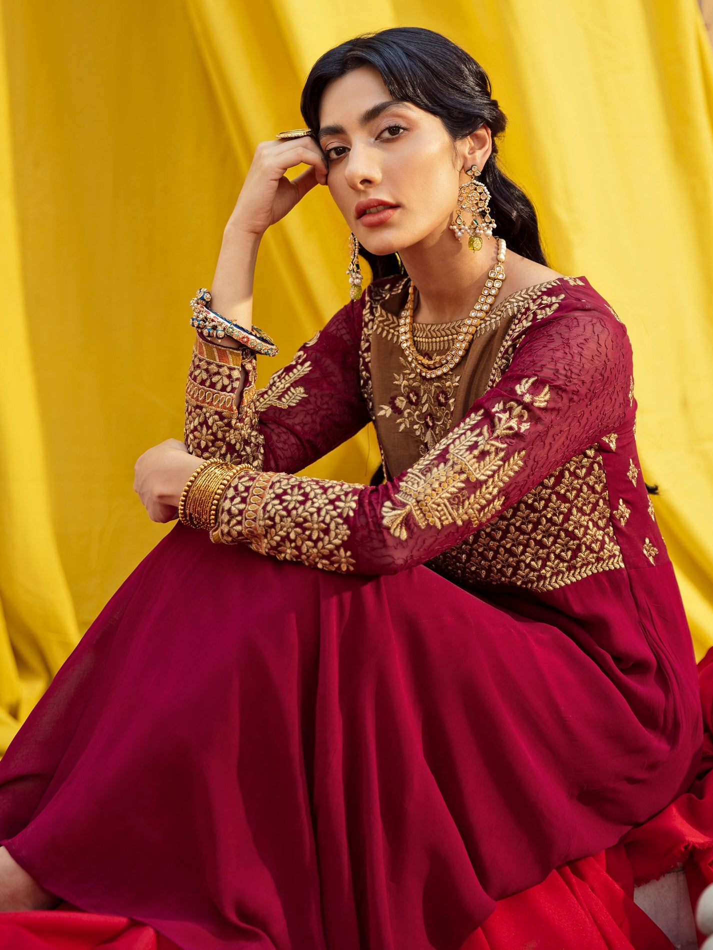 Embroidered Chiffon Shirt – Limelightpk