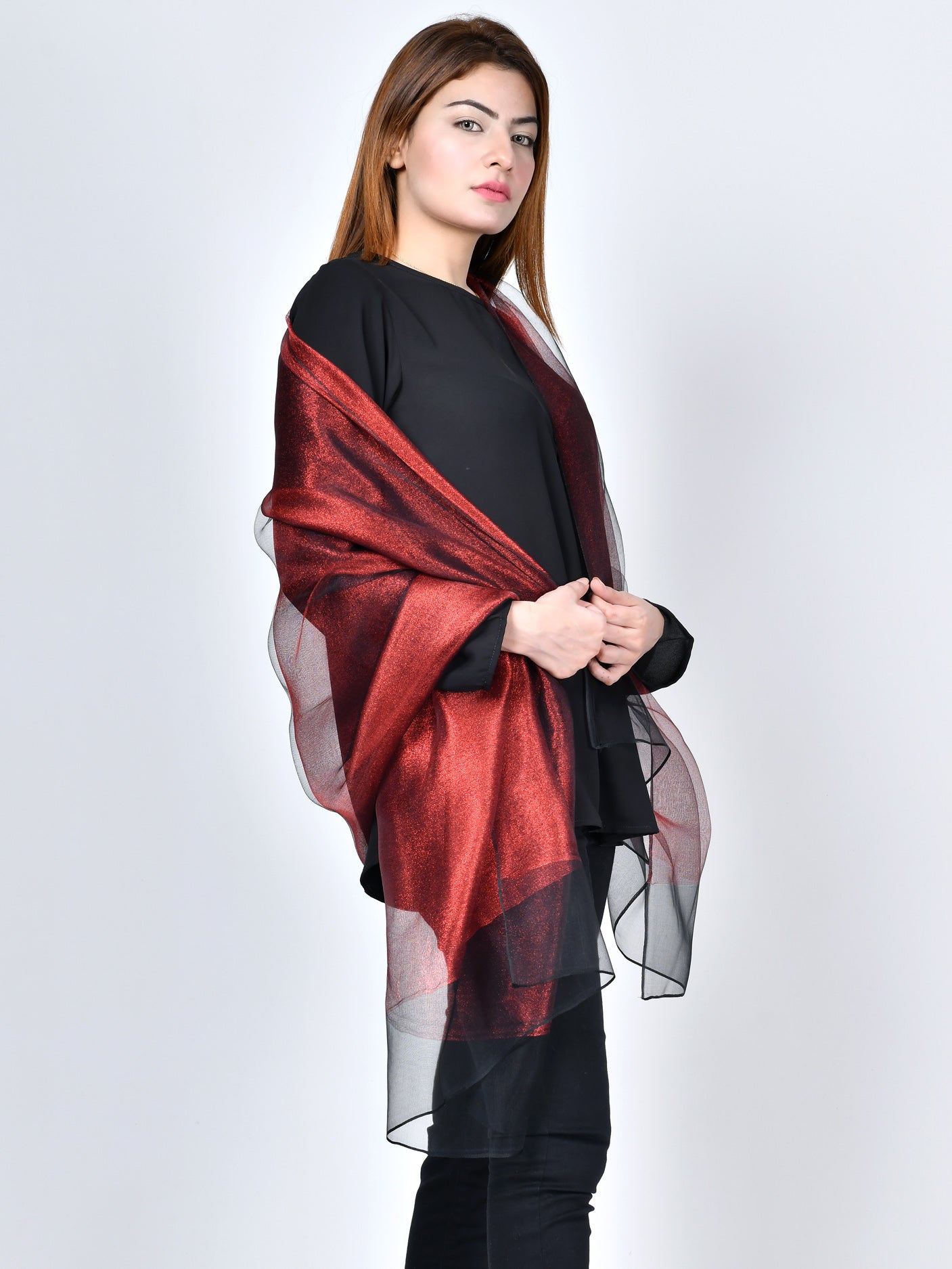 Layered Shimmer Scarf – Limelightpk