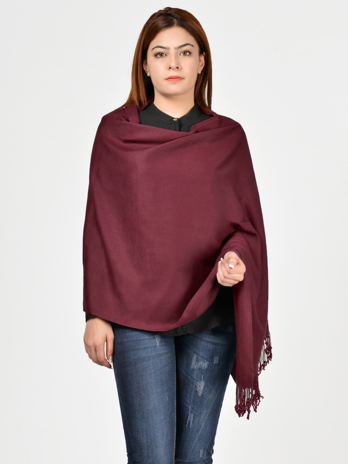 Pearl Shawl - Maroon – Limelightpk