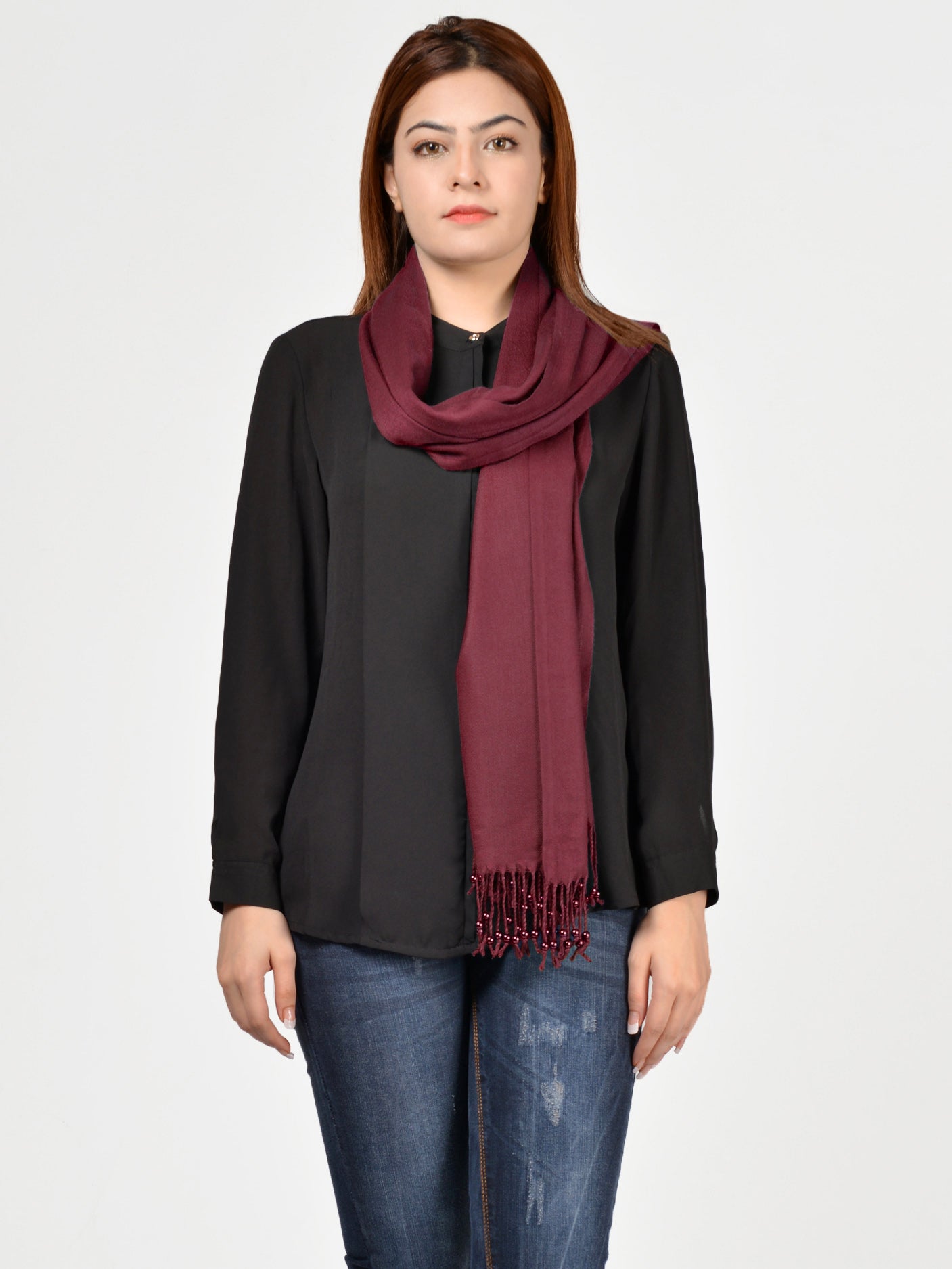 Pearl Shawl - Maroon – Limelightpk