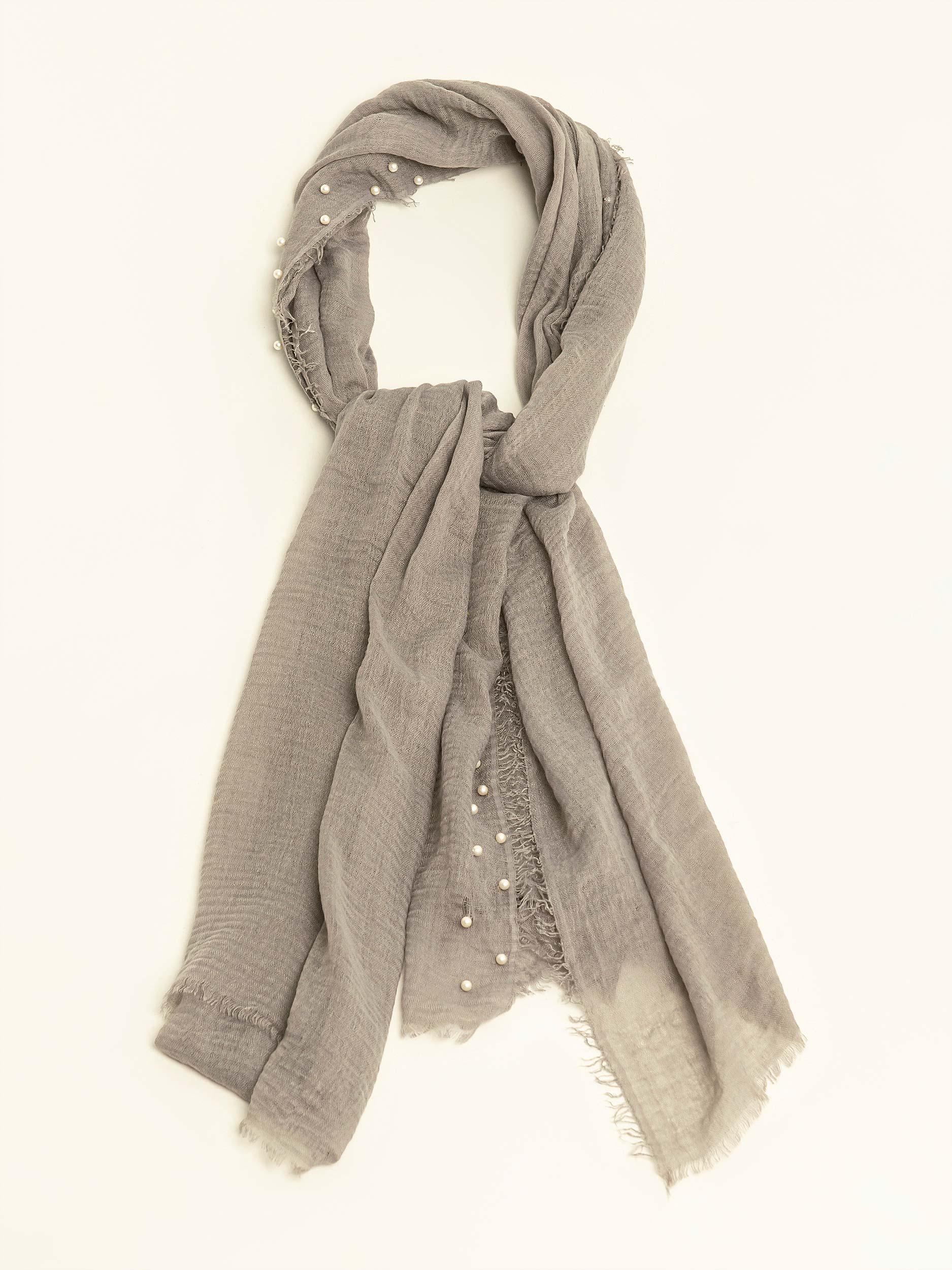 Pearl Embellished Scarf – Limelightpk